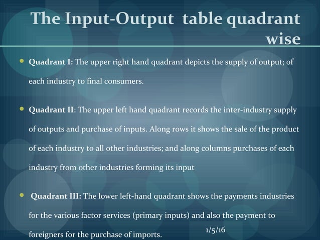 Input – output model of economic development | PPT