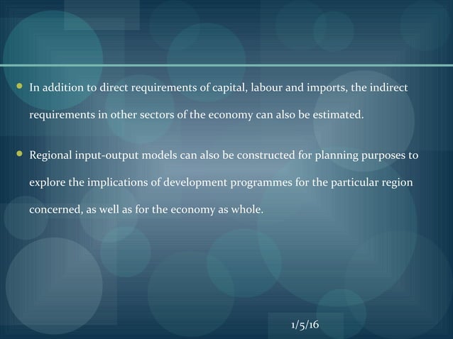 Input Output Model Of Economic Development Ppt