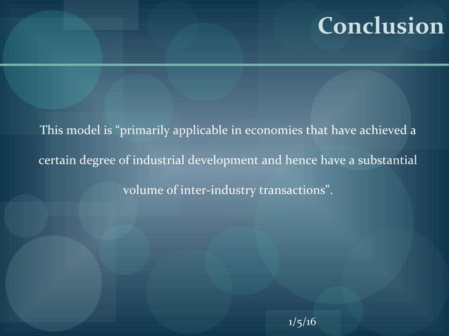 Input Output Model Of Economic Development Ppt