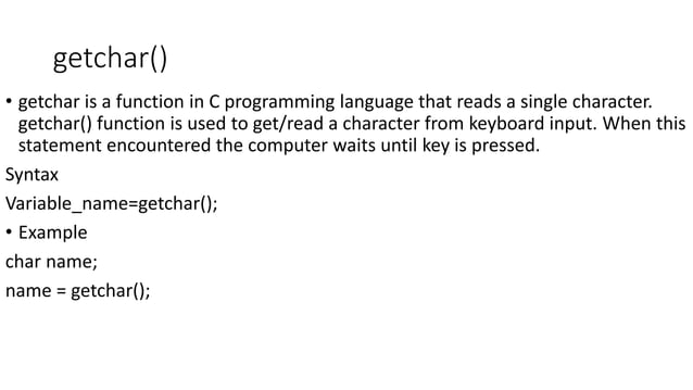 Input output statement in C