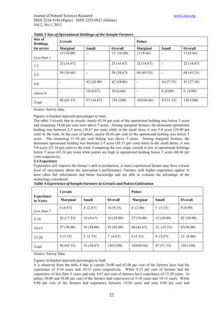 Input output structure of marginal and small farmers an analysis | PDF