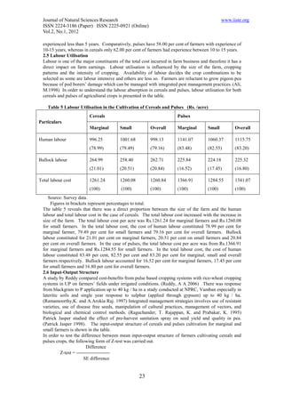 Input output structure of marginal and small farmers an analysis | PDF