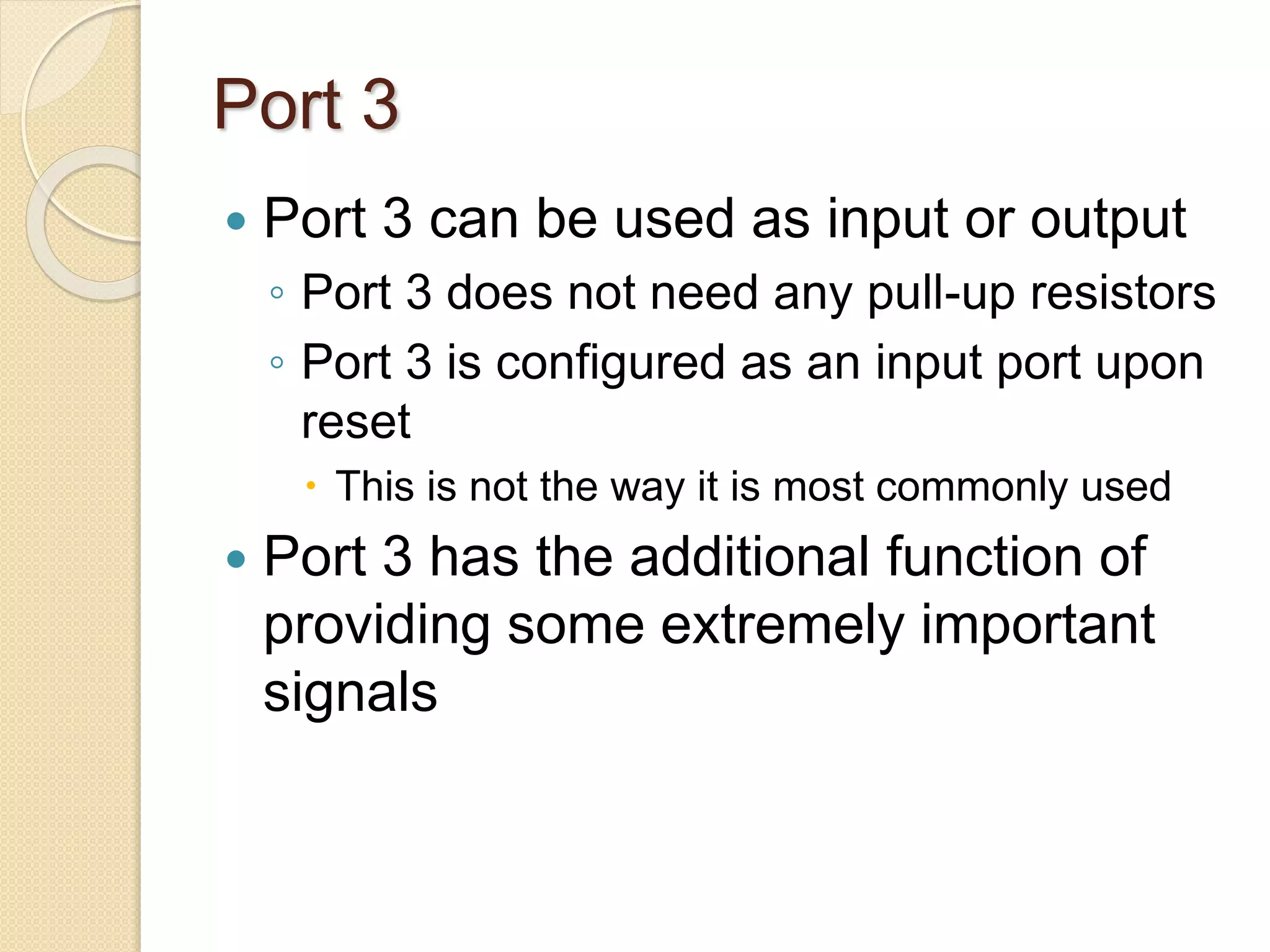 I/O port programming in 8051 | PPTX