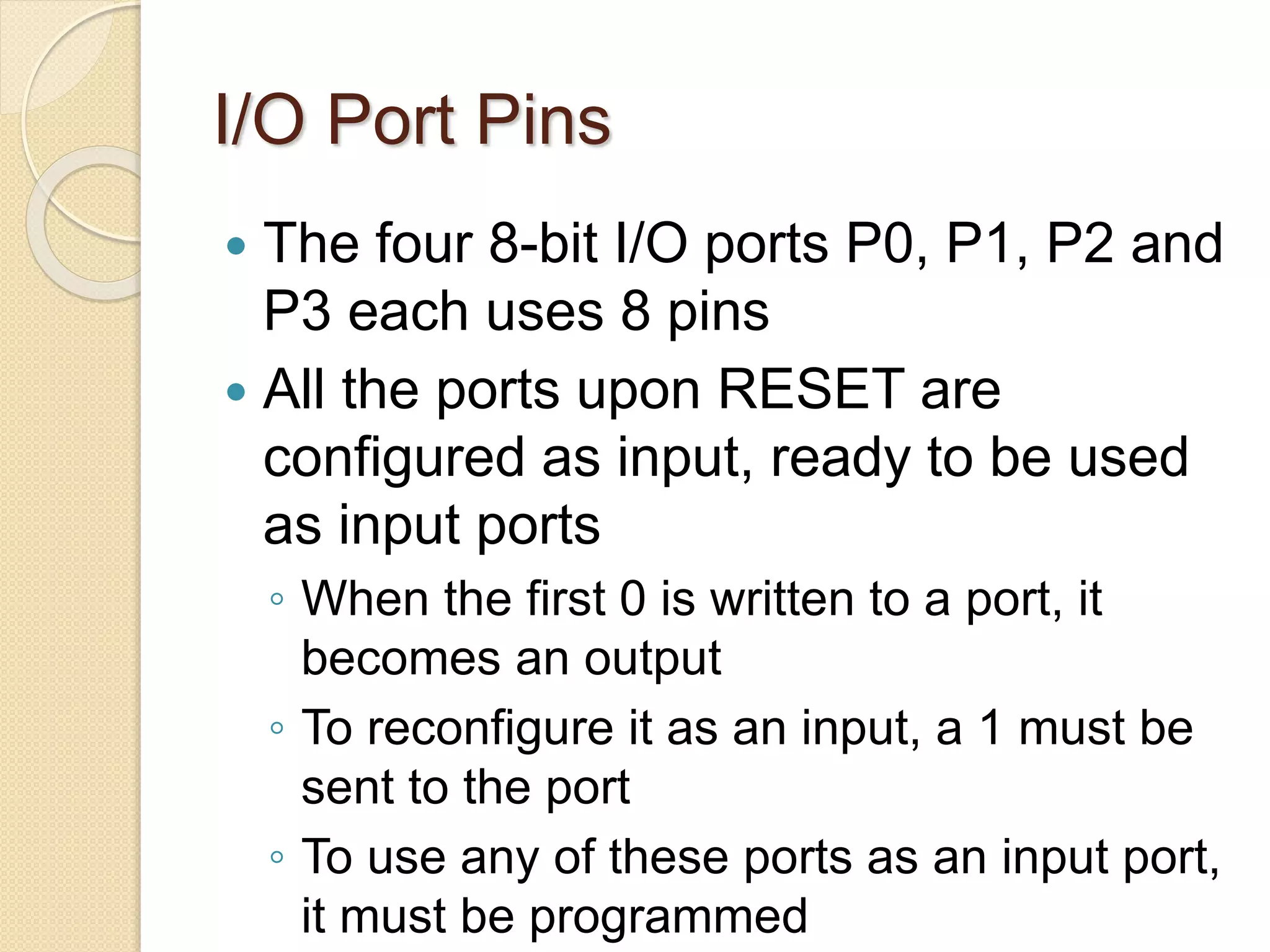 I O Port Programming In 8051 Pptx