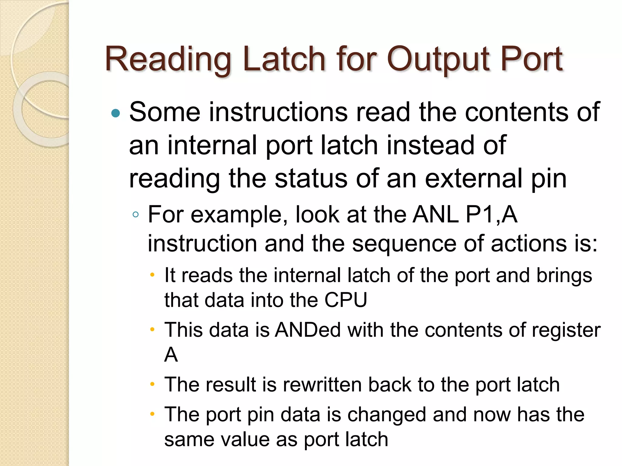 I/O port programming in 8051 | PPTX