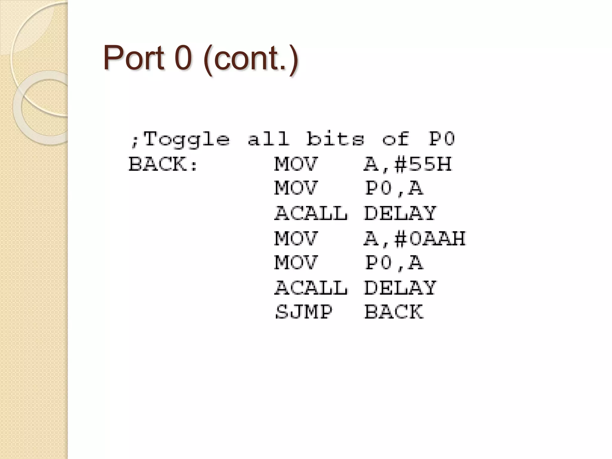 I/O port programming in 8051 | PPTX