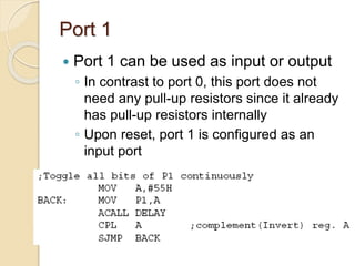 I/O port programming in 8051 | PPTX