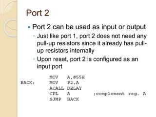 I/O port programming in 8051 | PPTX