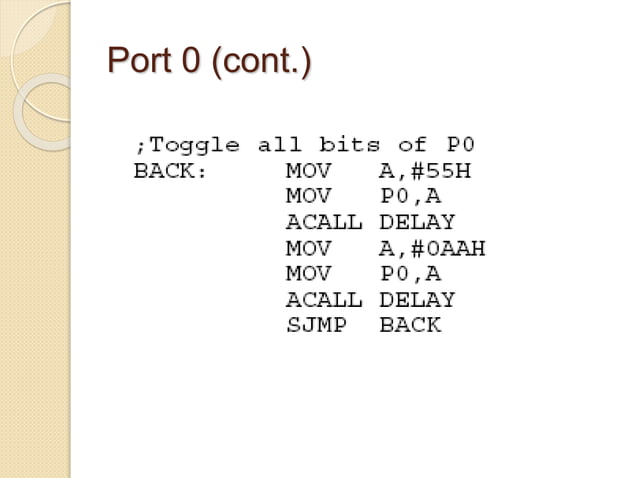 I/O port programming in 8051 | PPTX | Operating Systems | Computer Software and Applications