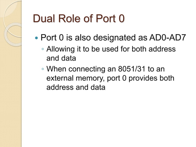 I/O port programming in 8051 | PPTX | Operating Systems | Computer Software and Applications