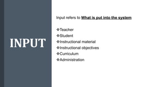 Input process output in teaching learning system.pptx