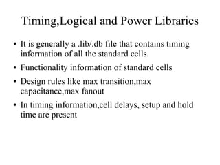 Inputs of physical design | ODP