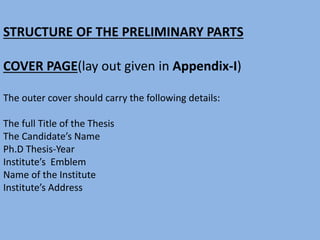 Inputs to be required for thesis or dissertation | PPT