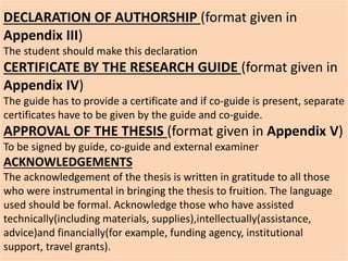 Inputs to be required for thesis or dissertation | PPT