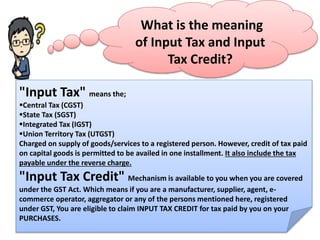 Input tax credit | PPTX