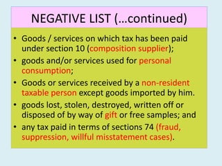 Input tax credit under GST | PPTX