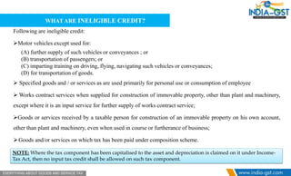 Input tax credit & matching with return under gst | PPTX