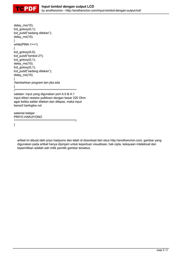 Input tombol dengan_output_lcd | PDF