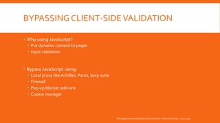 Input validation slides of web application workshop | PPT