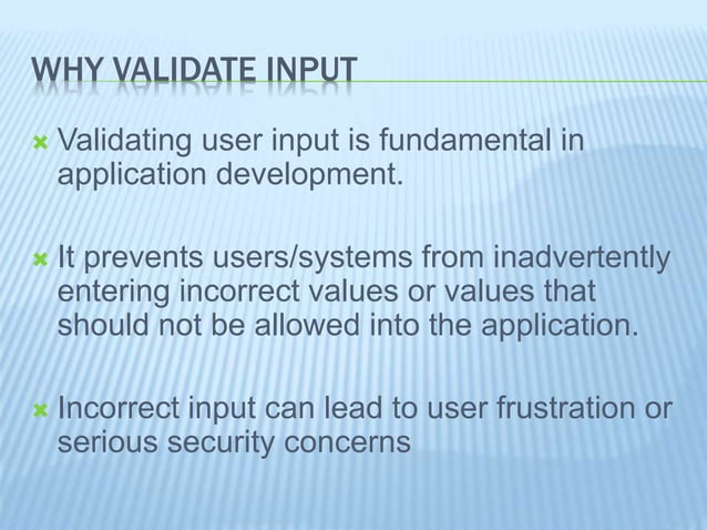 Input Validation | PPT