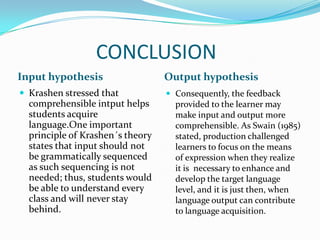 Input vs output hypothesis | PPTX