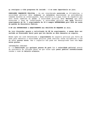 Inquerito policial resumo | DOC