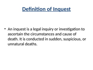 Inquest_Presentation.pptx...inquest medical science | PPTX