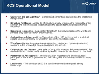 Delivering on the KCS promise and empowering people by tracking the ...