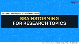 Inquiries, Investigations, and Immersion - Lecture #1.pdf
