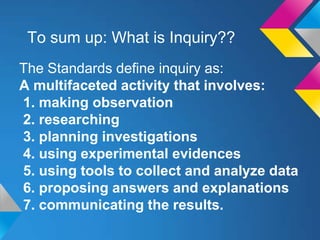 Inquiry based teaching and its historical background | PPT