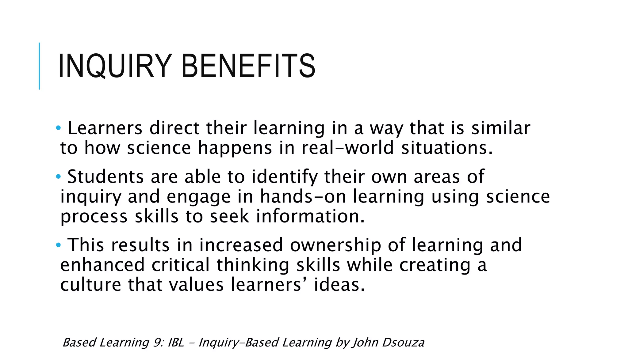 Inquiry based approach learning | PPTX