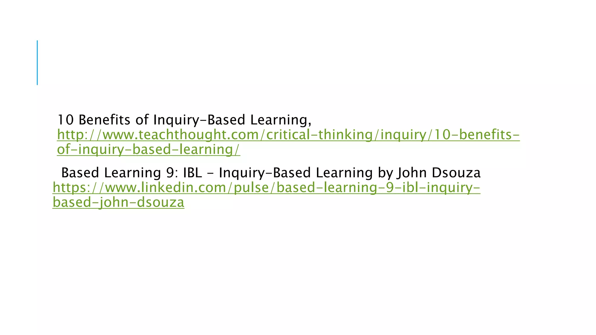 Inquiry based approach learning | PPTX