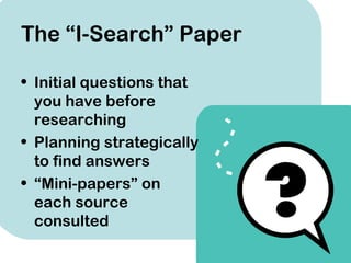 Inquiry based learning and library instruction | PPT