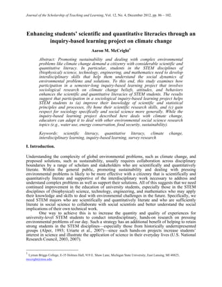 Inquiry based learning on climate change | PDF