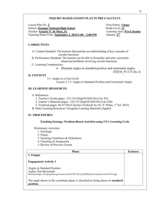 Inquiry-Based Lesson Plans in Pre-Calculus for Senior High School | PDF