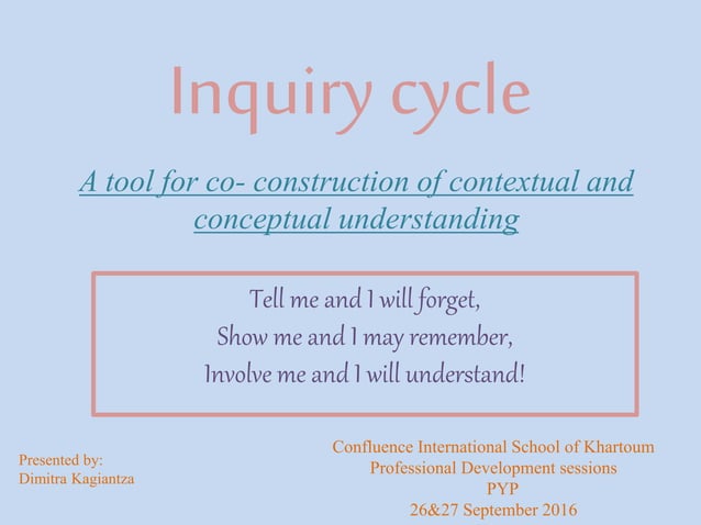 Inquiry cycle- A tool for co-construction of contexual and conceptual ...
