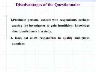 Inquiry forms questionnaire and opinionnaire | PDF