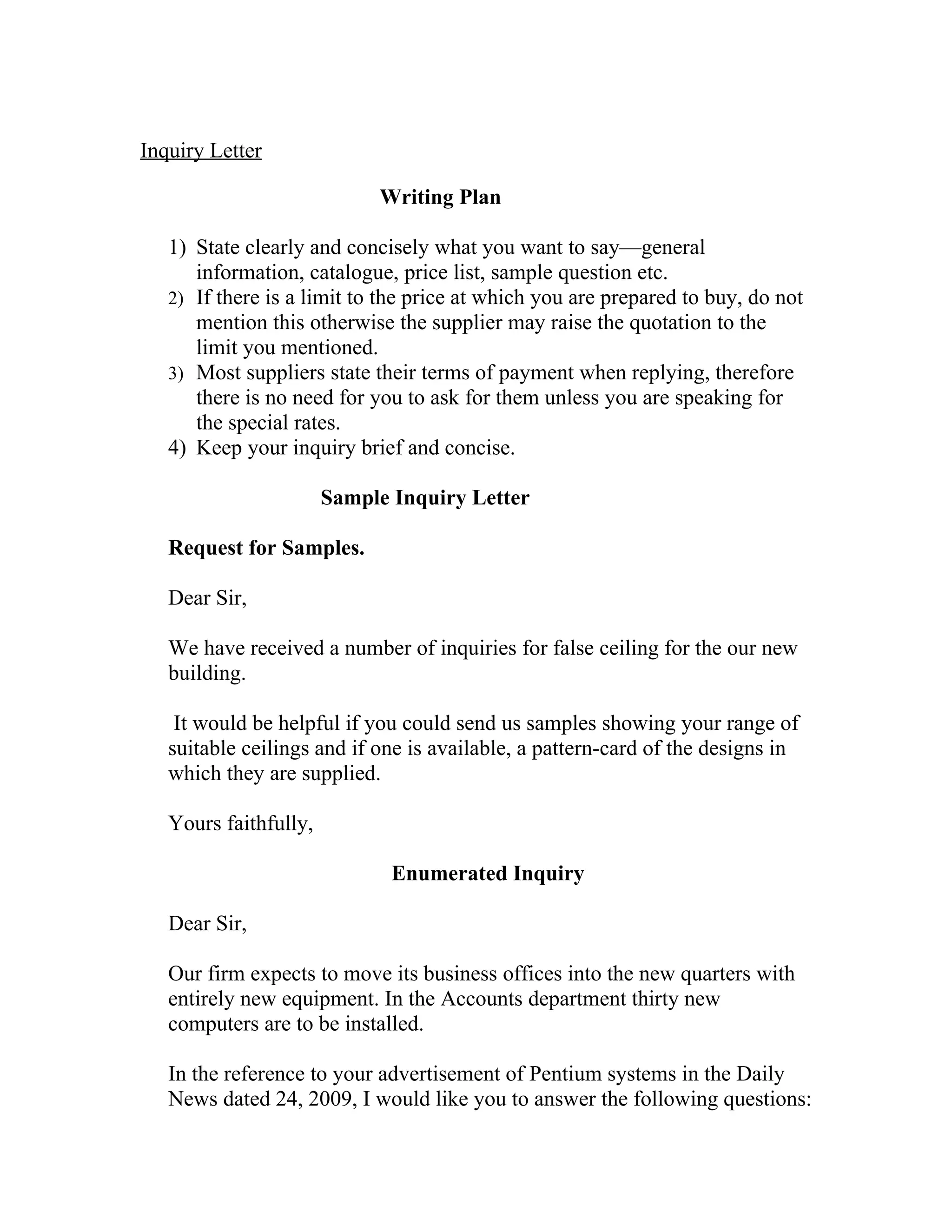 Inquiry letter | DOC