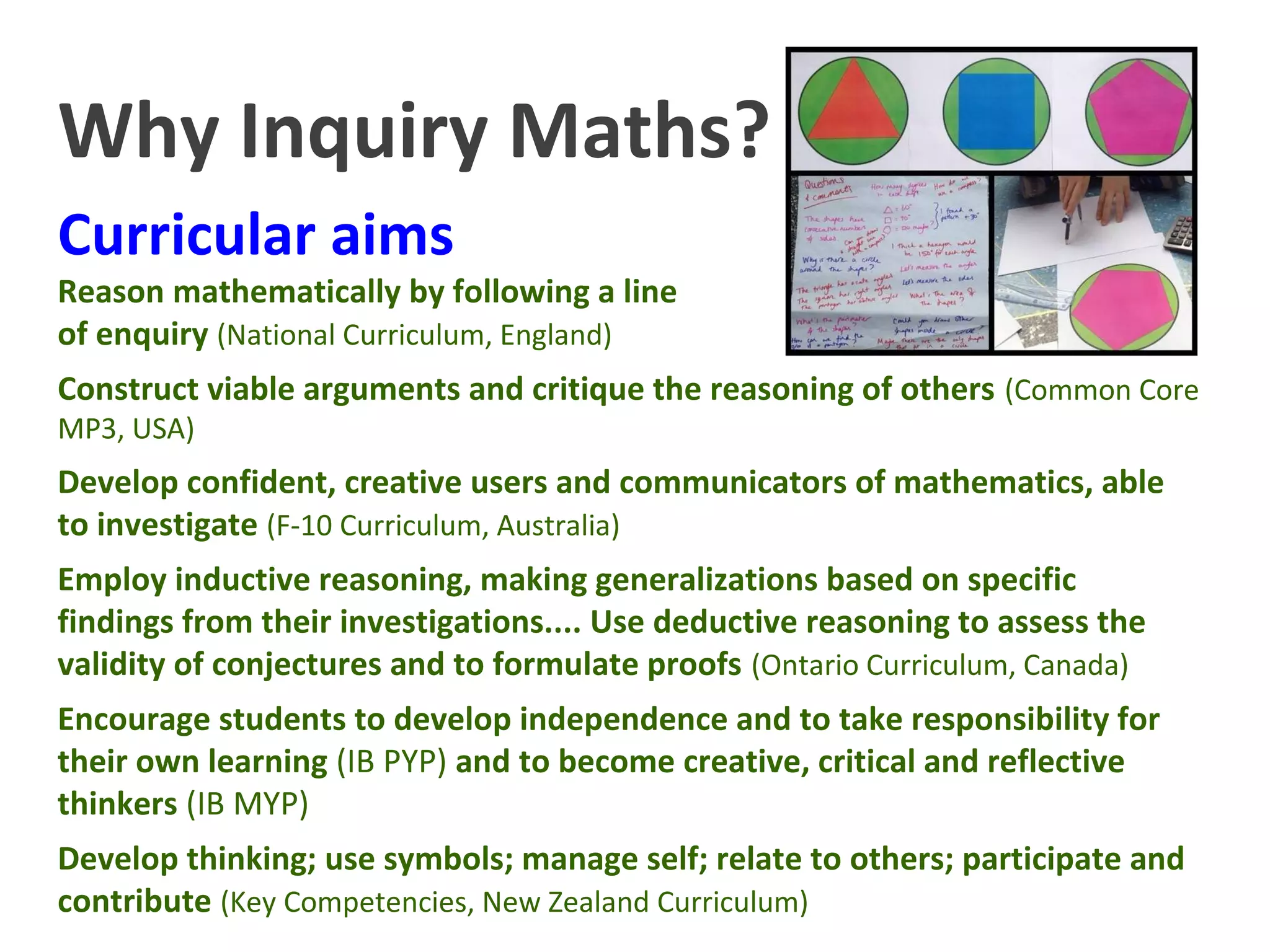 Inquiry maths introduction | PPT