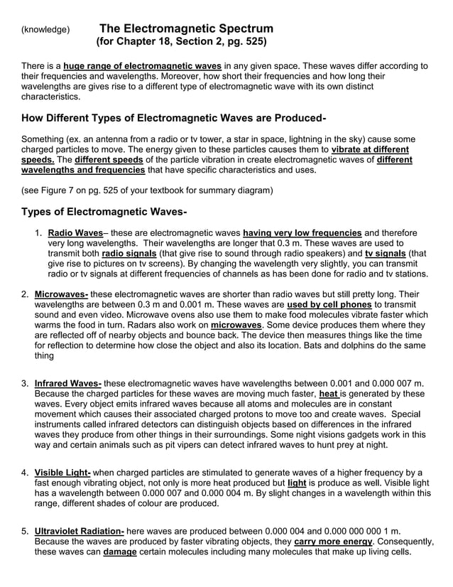 Inquiry on waves knowledge handouts and notes | PDF