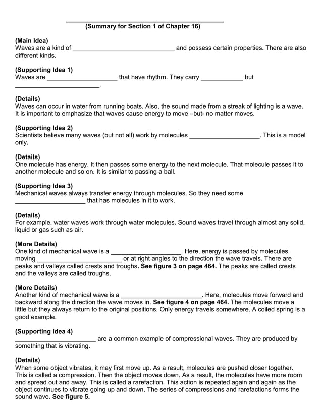 Inquiry on waves knowledge handouts and notes | PDF
