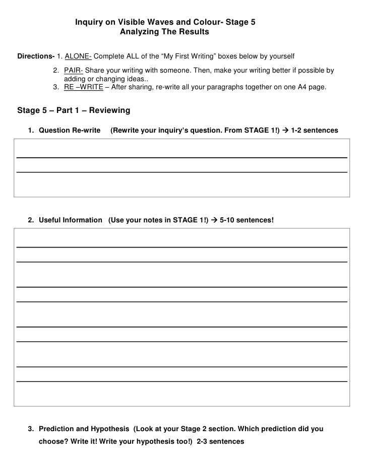 Inquiry on waves process handouts and notes
