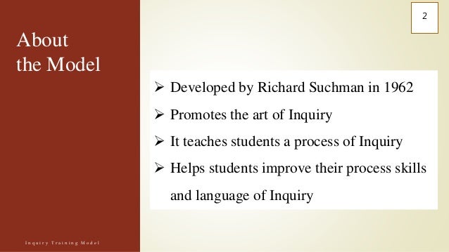 Inquiry Training Model-Models of Teaching
