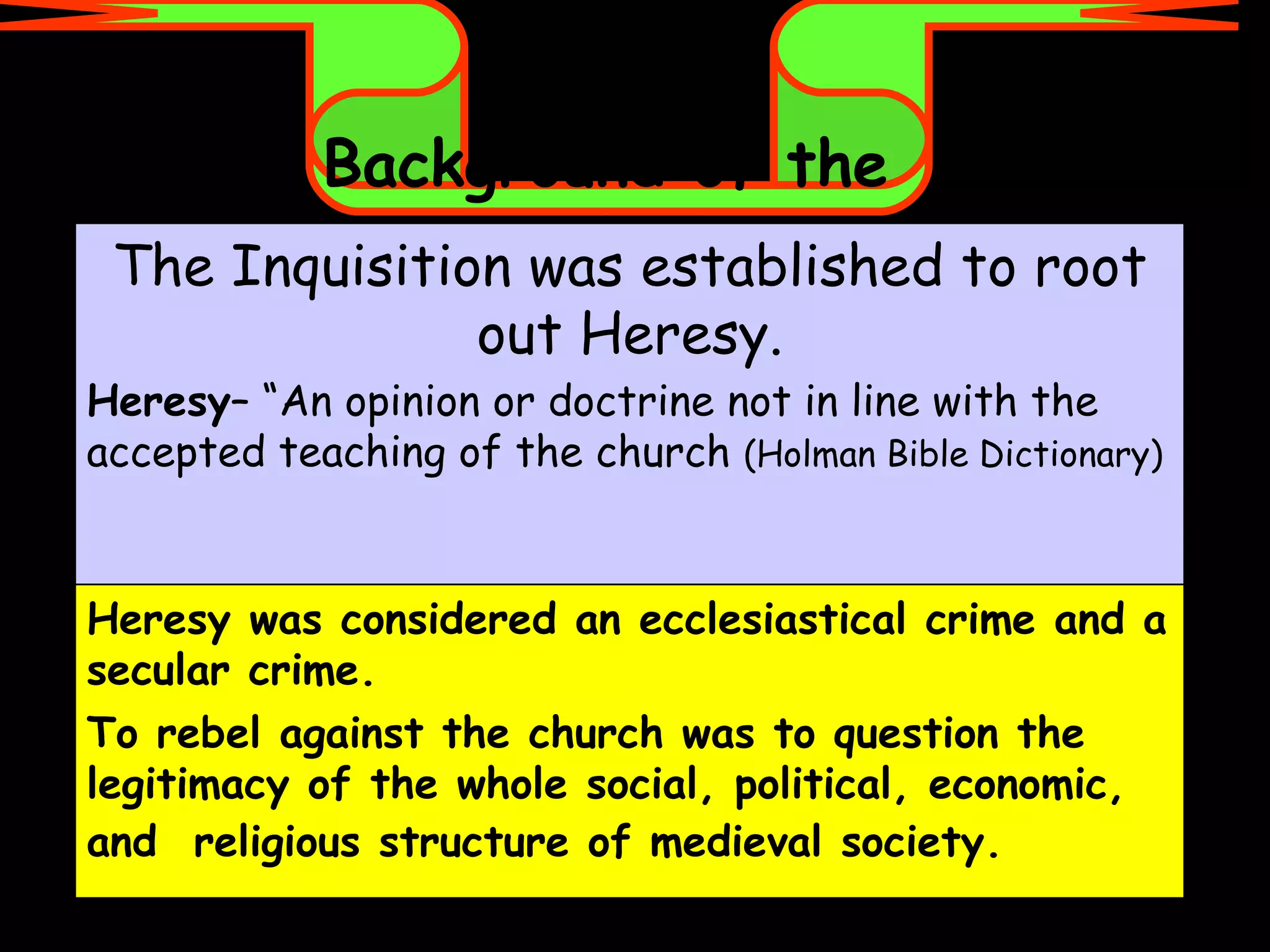 "The Inquisition - Catholic and Protestant?" | PPT