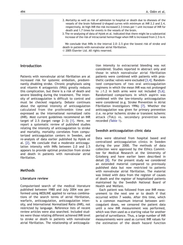 Inr | PDF | Blood Disorders | Diseases and Conditions