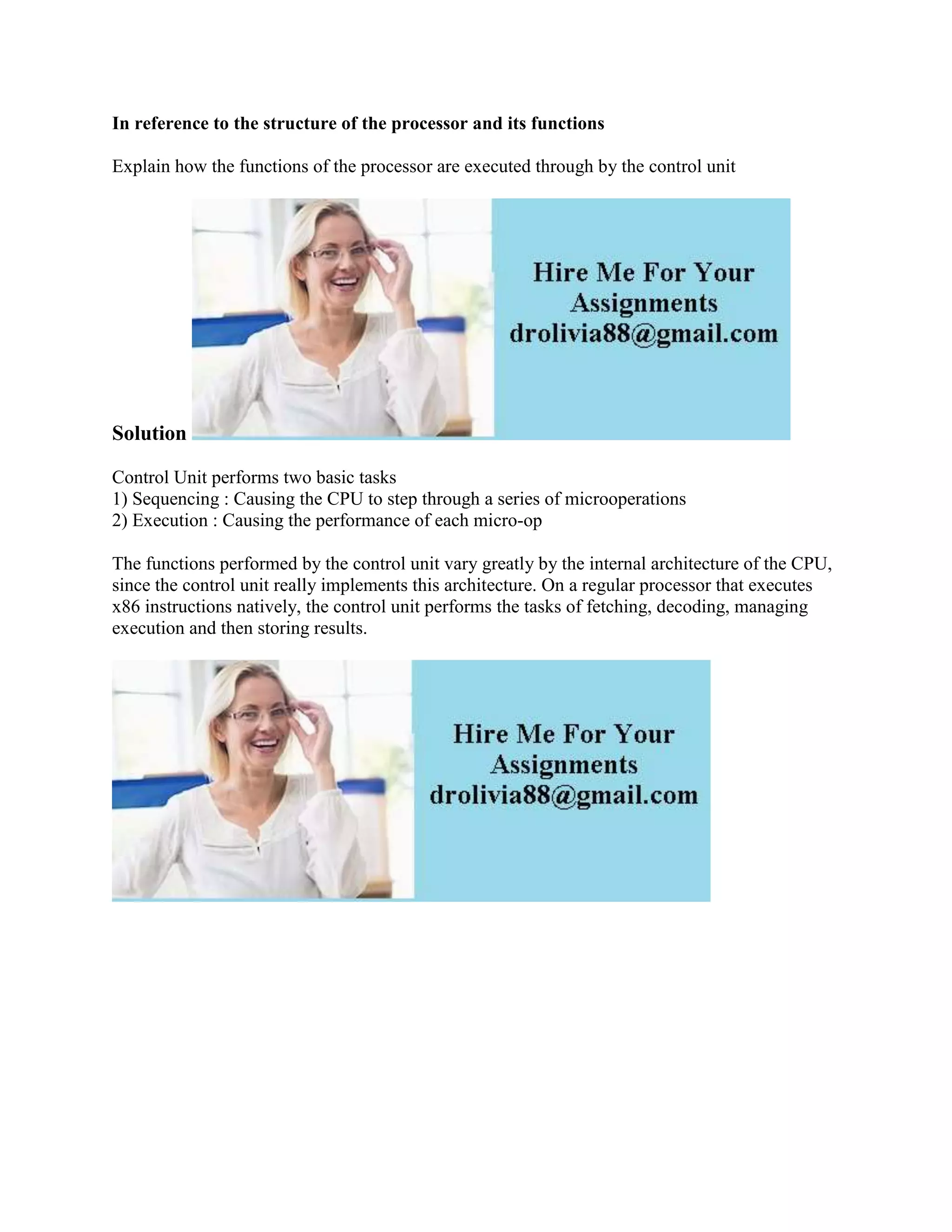 In reference to the structure of the processor and its functions Expla.docx