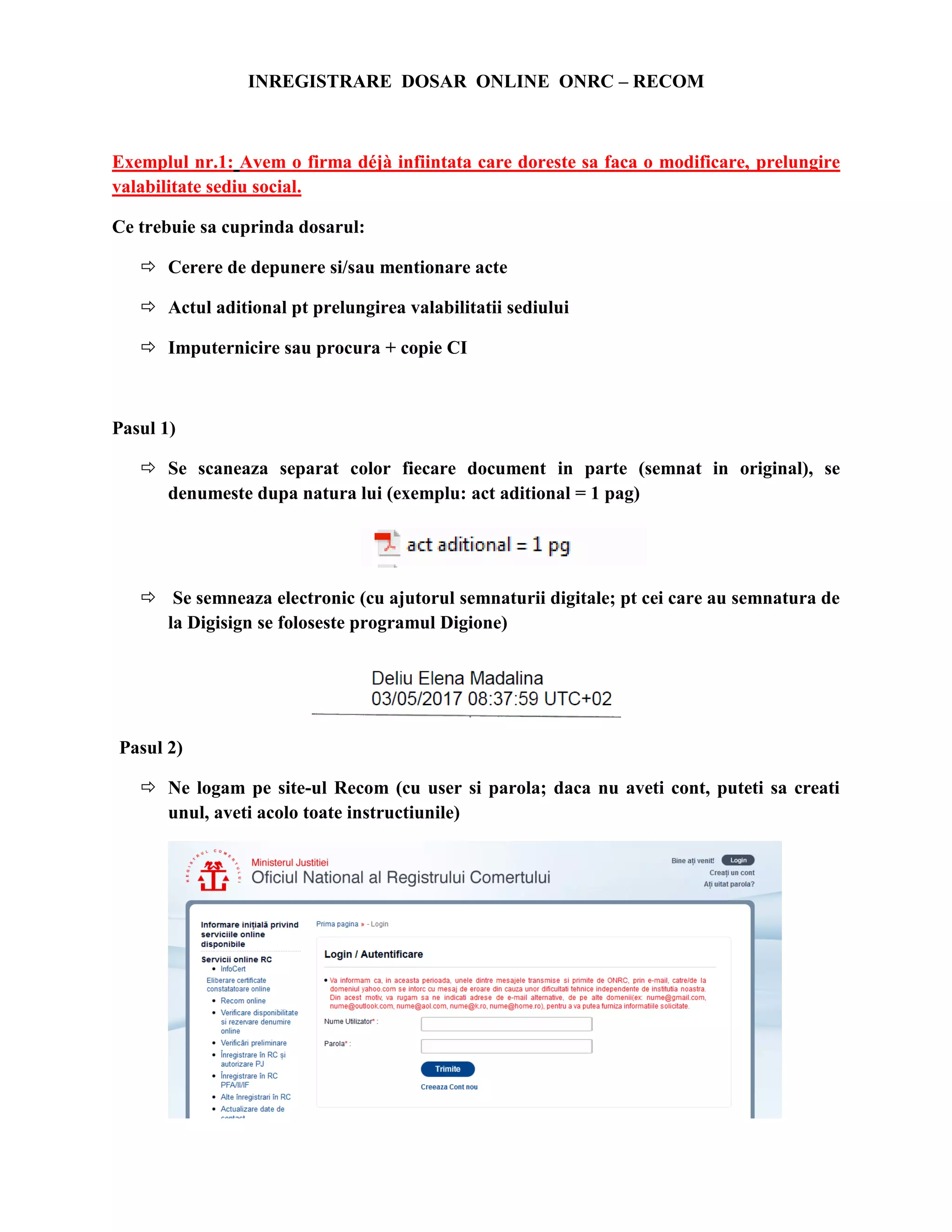 Inregistrare dosar-online-onrc-prelungire-valabilitate-sediu | PDF