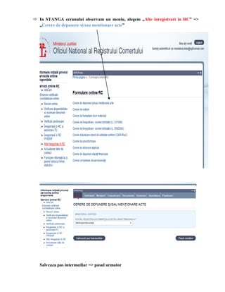 Inregistrare dosar-online-onrc-prelungire-valabilitate-sediu | PDF