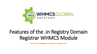 in Registry Domain Registrar WHMCS Module_.pptx