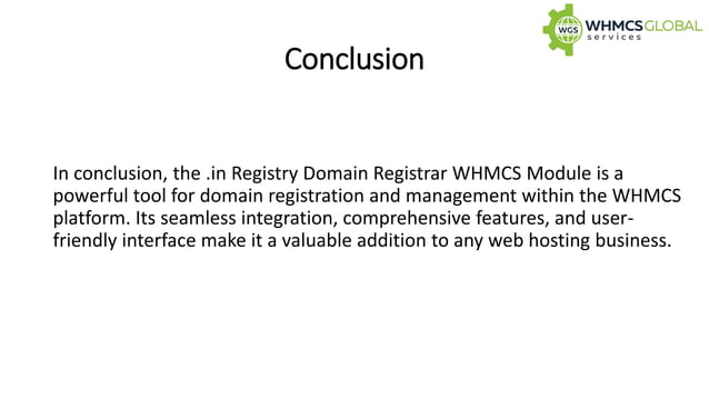 in Registry Domain Registrar WHMCS Module_.pptx